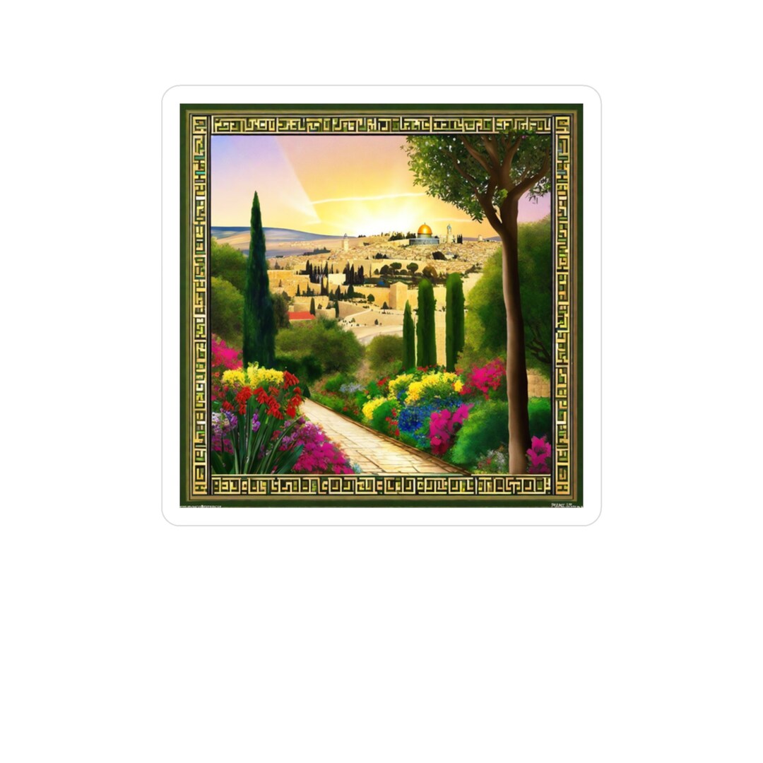 Sticker Garden of Eden Jerusalem Sticker Kiss-cut Vinyl Decals Water ...