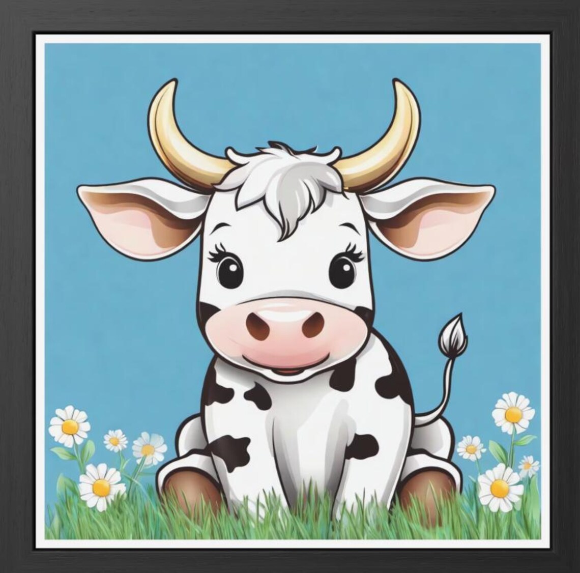 Little Moo, Clipart - High Quality Jpgs - Digital Download Mixed Media ...