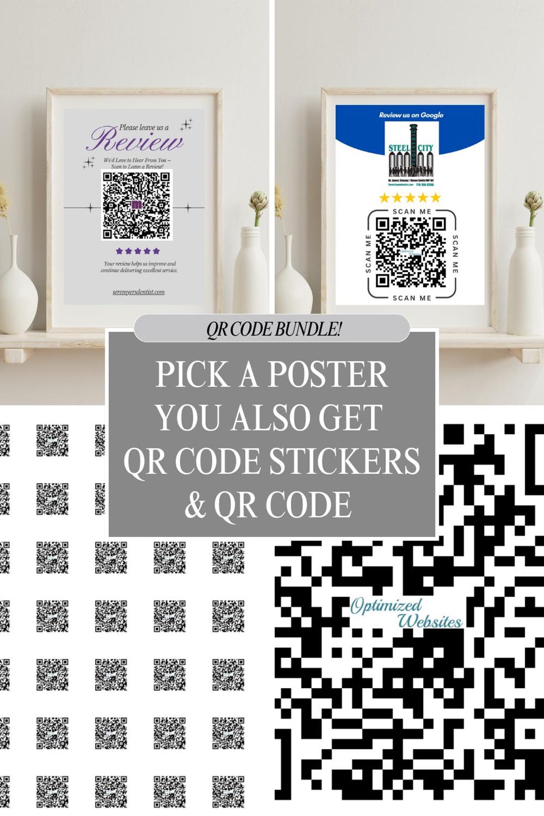 Custom QR Code Bundle With Your Logo – Download QR Code Google Review ...