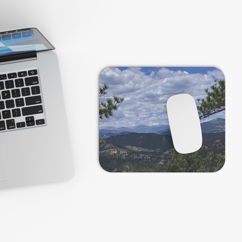 Mountain View Mouse Pad, Colorado Nature Rectangle Mousepad Desk Mat ...