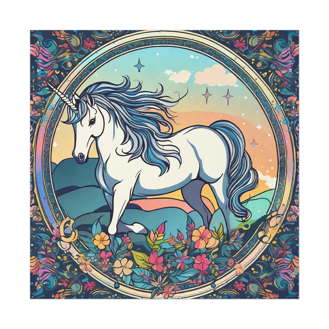Unicorn Uncoated Posters 16" X 16", Unicorn Print, Unicorn Poster Print ...
