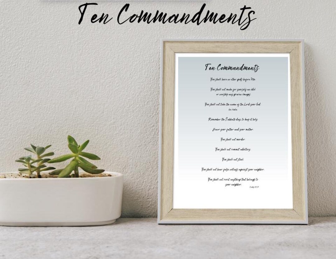 Printable 10 Commandments | Digital Download | Christian Home Decor ...