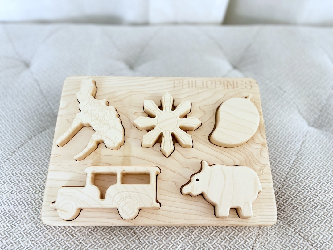 Philippines Puzzle - Wood Puzzle With Natural Finish - Filipino ...