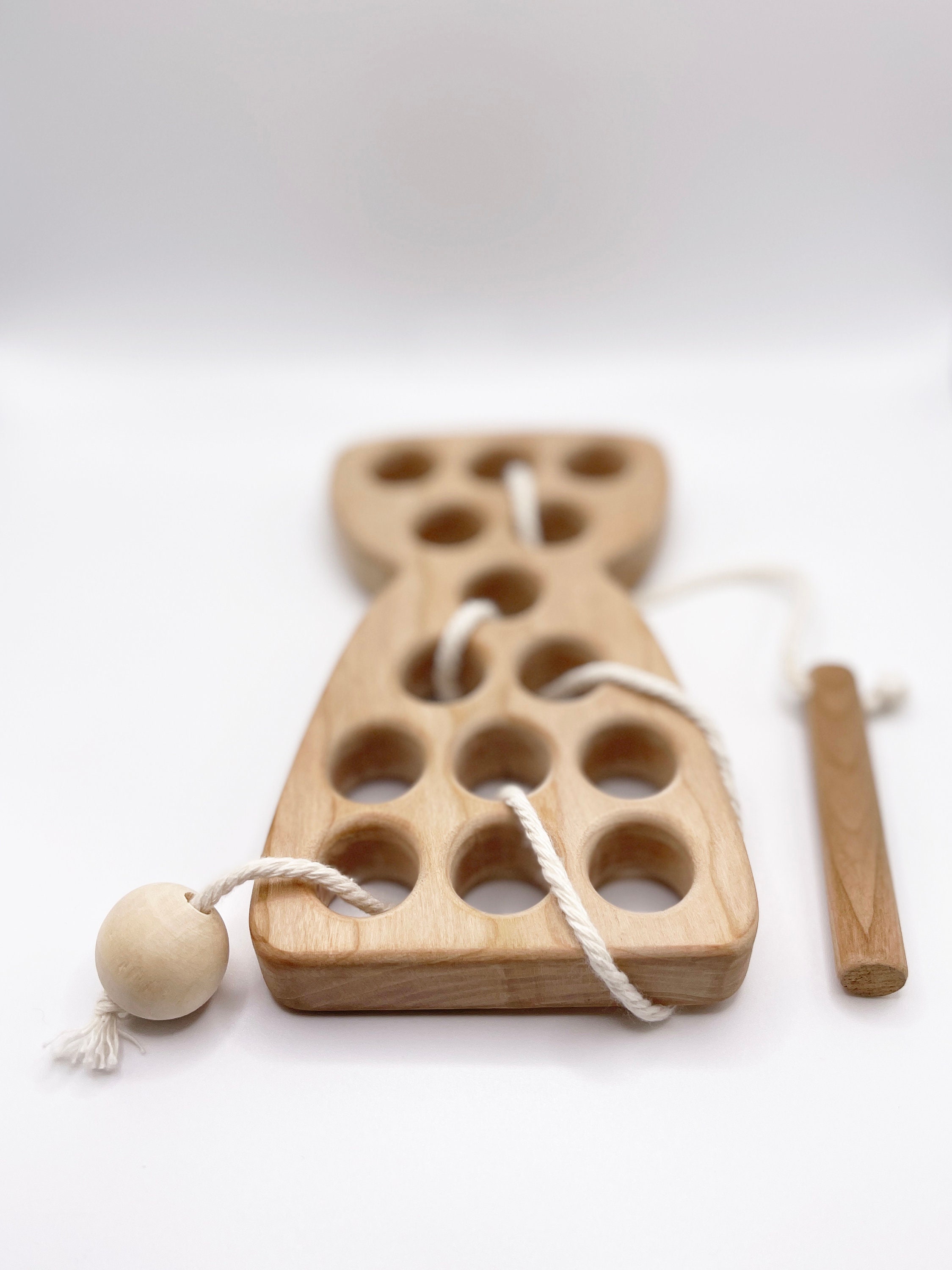 Wooden Latte Stone Lacing Board Threading Toys Puzzle for - Etsy