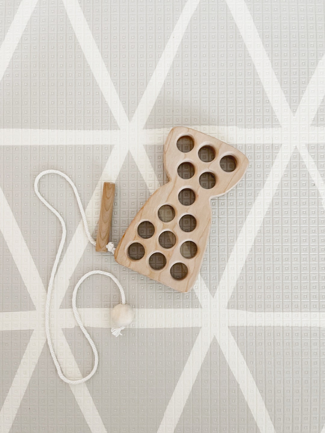 Wooden Latte Stone Lacing Board Threading Toys Puzzle for - Etsy