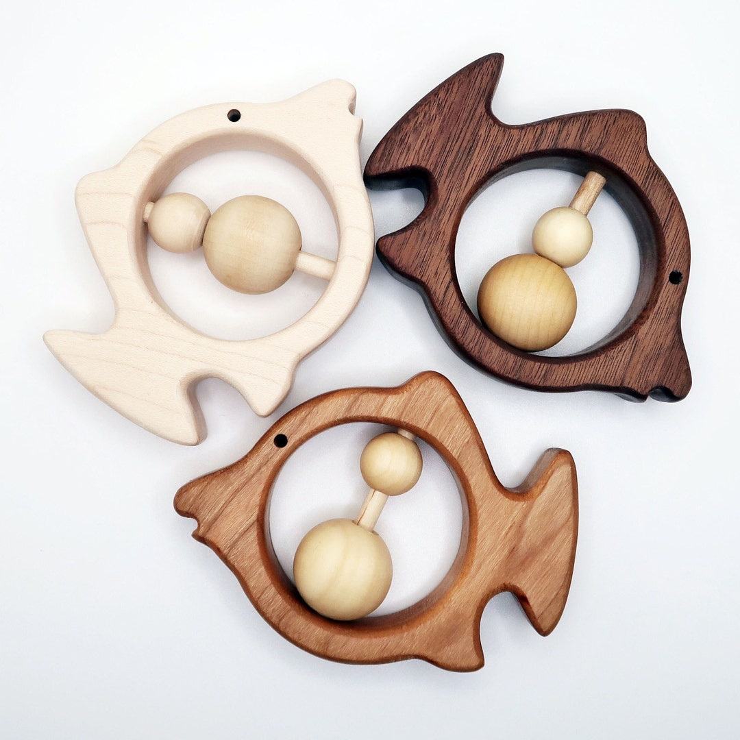 Natural Wood Baby Rattle-humuhumunukunukuāpuaʻa “triggerfish” Rattle ...