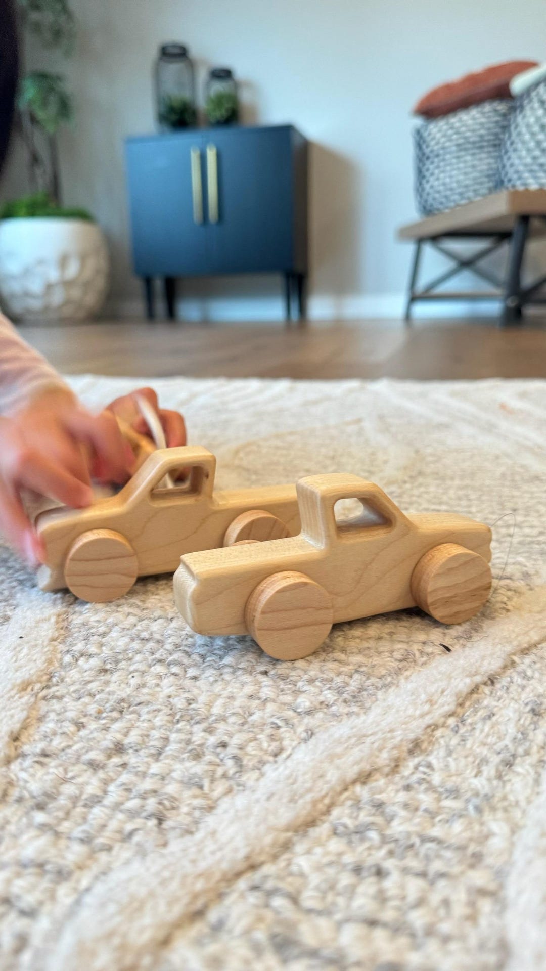 Handcrafted Wooden Mini Truck Toy - Montessori Toy for Kids ...
