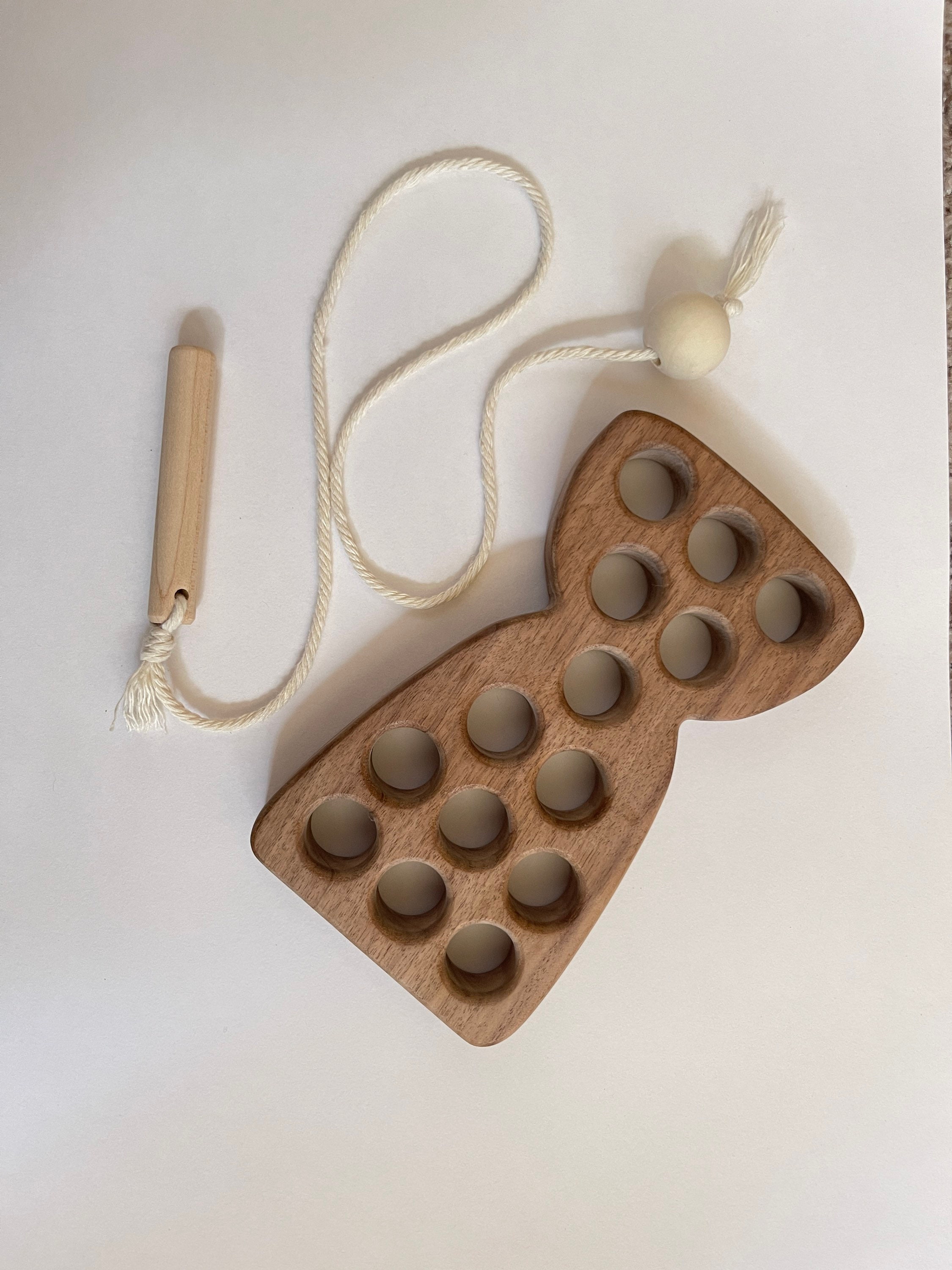 Wooden Latte Stone Lacing Board Threading Toys Puzzle for - Etsy