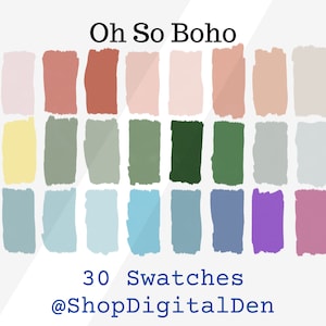 Boho Procreate Color Palette, Bohemian Swatches, Rainbow Digital Art ...