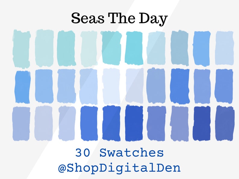 Ocean Procreate Color Palette, Teal Swatches, Seaside Art, Blue Digital ...