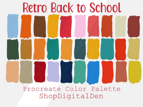 Retro Color Palette 30 Colors Palette Groovy Swatches - Etsy
