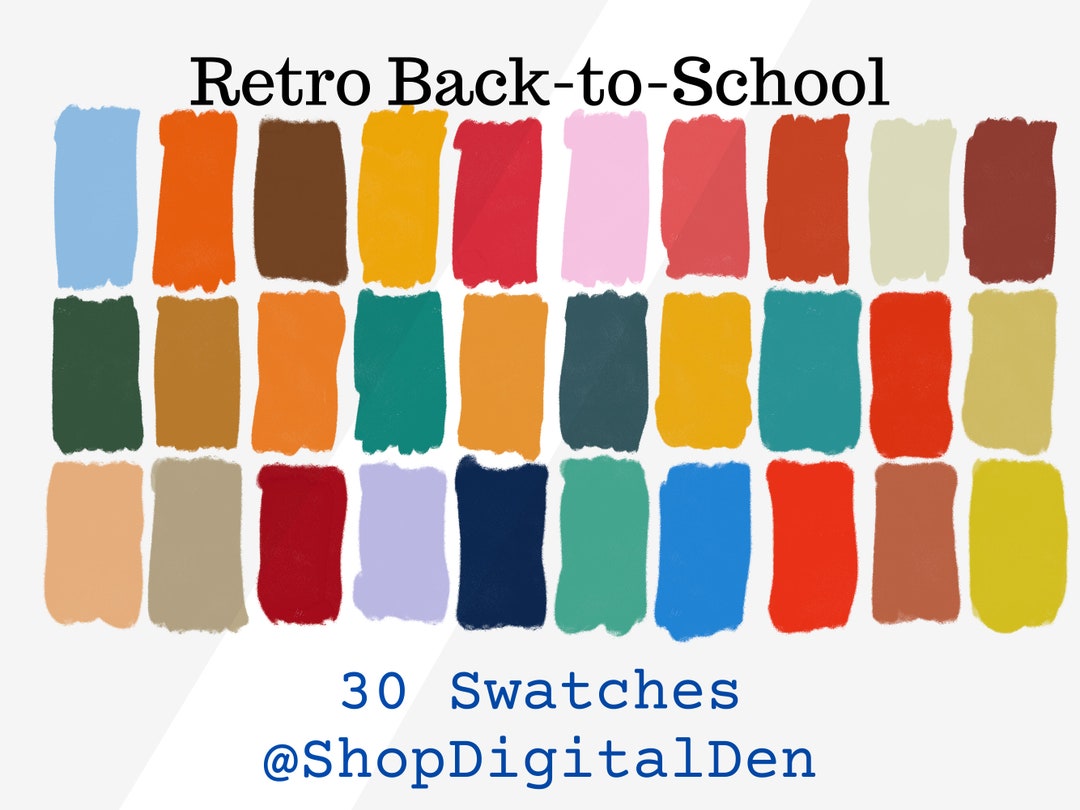 Retro Color Palette, 30 Colors Palette, Groovy Swatches, Retro ...