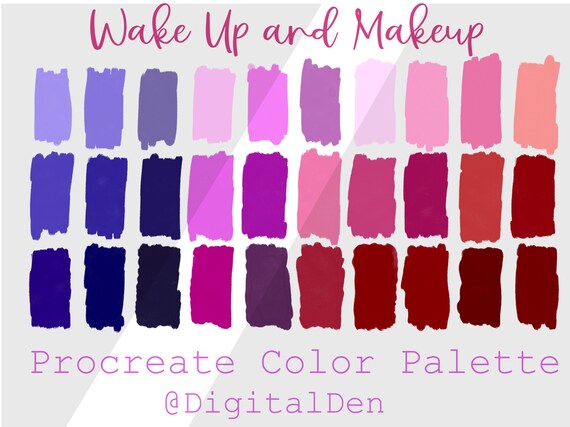 Makeup Color Palette Pink Red Purple Procreate Color Palette | Etsy