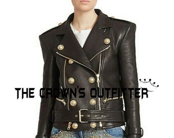 Black Leather Jacket Buttons - Etsy