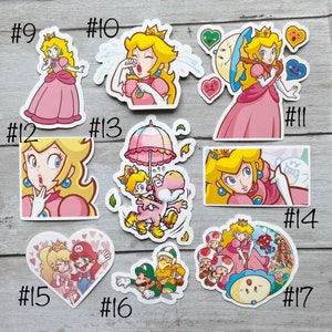 Waterproof Princess Peach Sticker Pack, Different Options to Choose ...