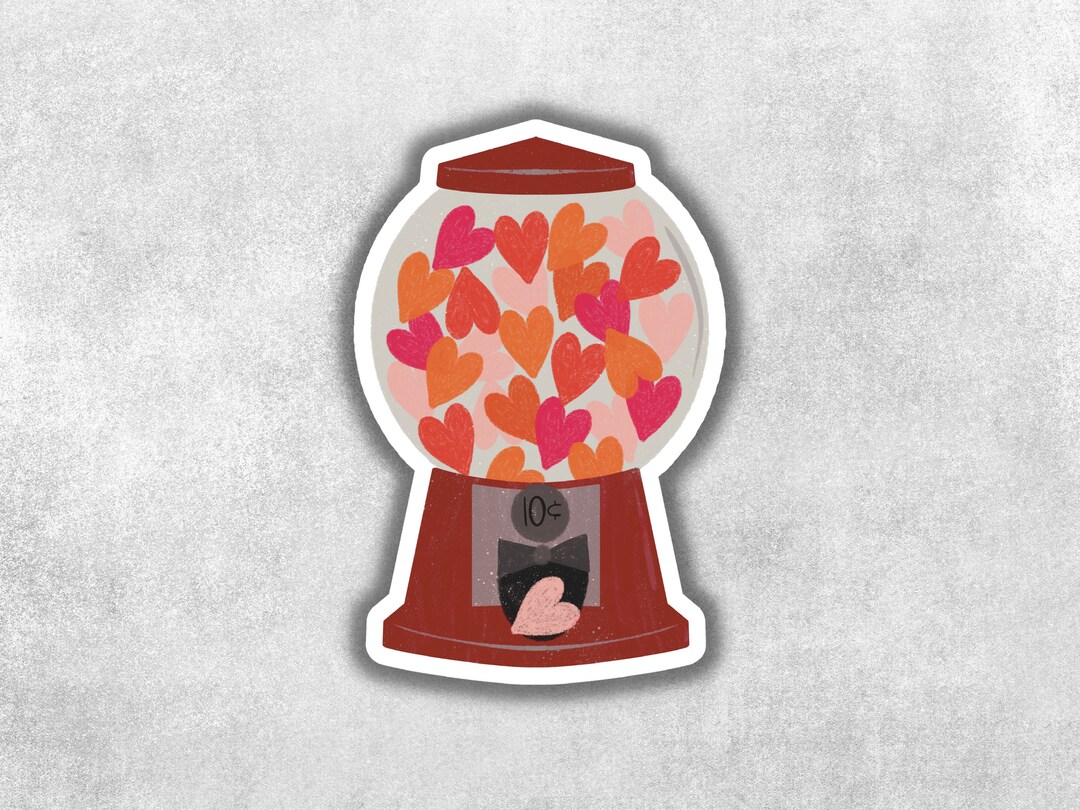 Love Gumball Machine Sticker, Bubblegum Machine Sticker, Laptop Sticker ...