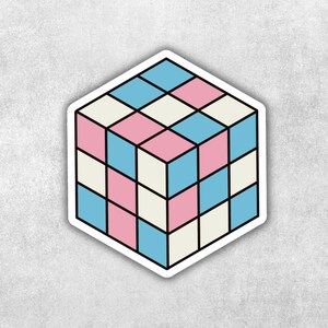 Transgender Pride Flag Rubik Cube Stickers Trans Flag Decal, Pride ...