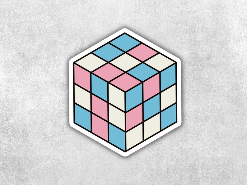 Transgender Pride Flag Rubik Cube Stickers Trans Flag - Etsy