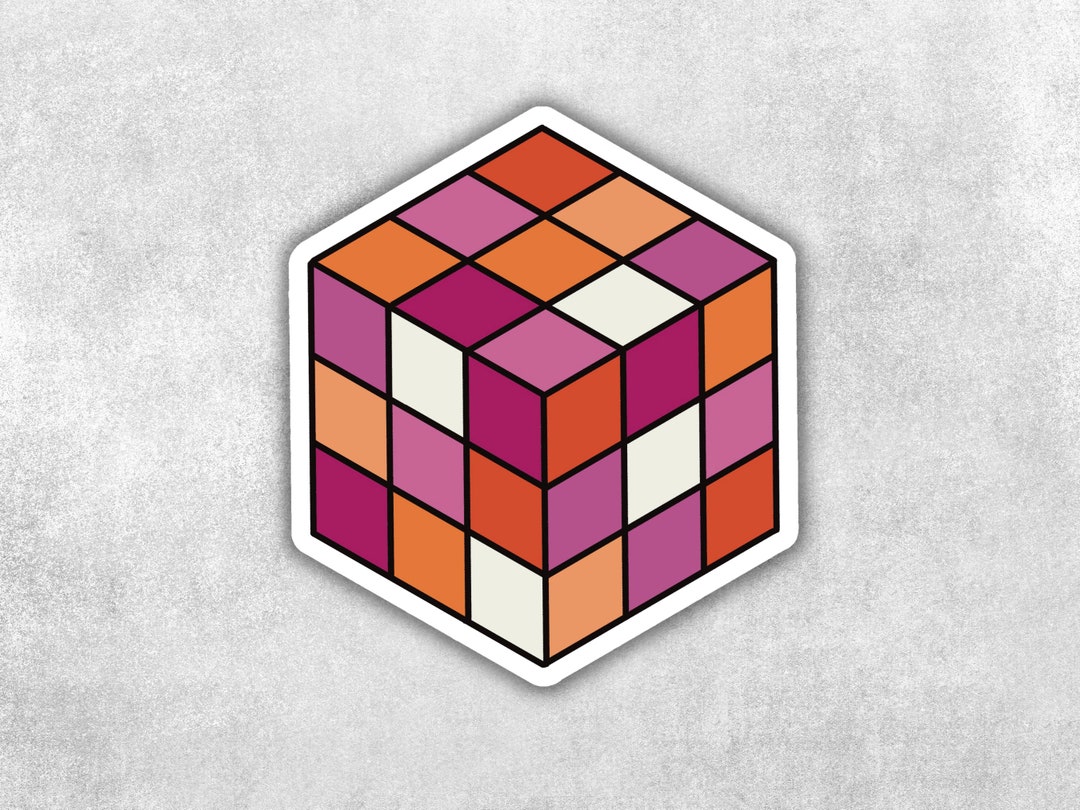 Lesbian Pride Flag Rubik Cube Stickers Lesbian Flag Decal, Pride ...