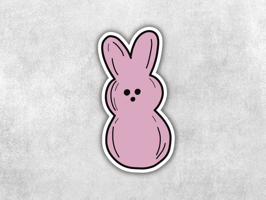 Pink Peep Candy Sticker, Peeps, Easter Marshmellow Bunny, Laptop ...