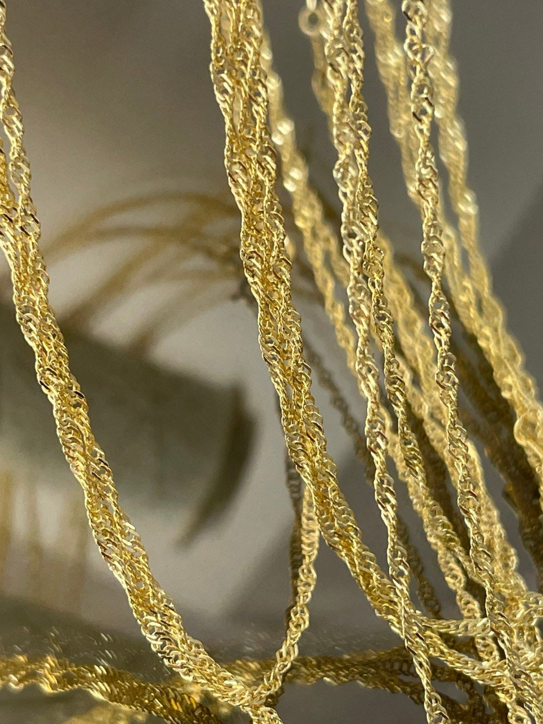 18K Gold Singapore Chain Necklace (1mm) - Etsy