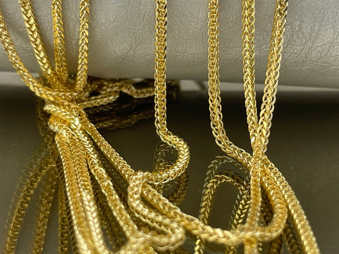18K Gold Franco Chain Necklace (1.5mm) - Etsy