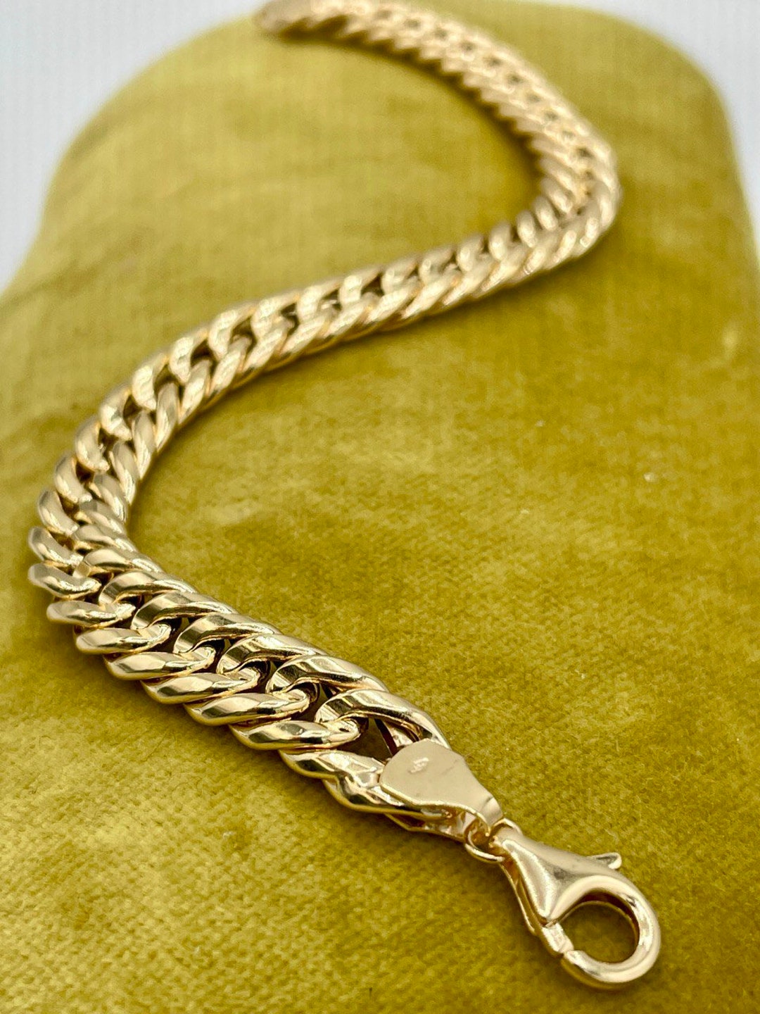 18K REAL Gold Miami Cuban Curb Link Chain Necklace & Bracelet,royal ...