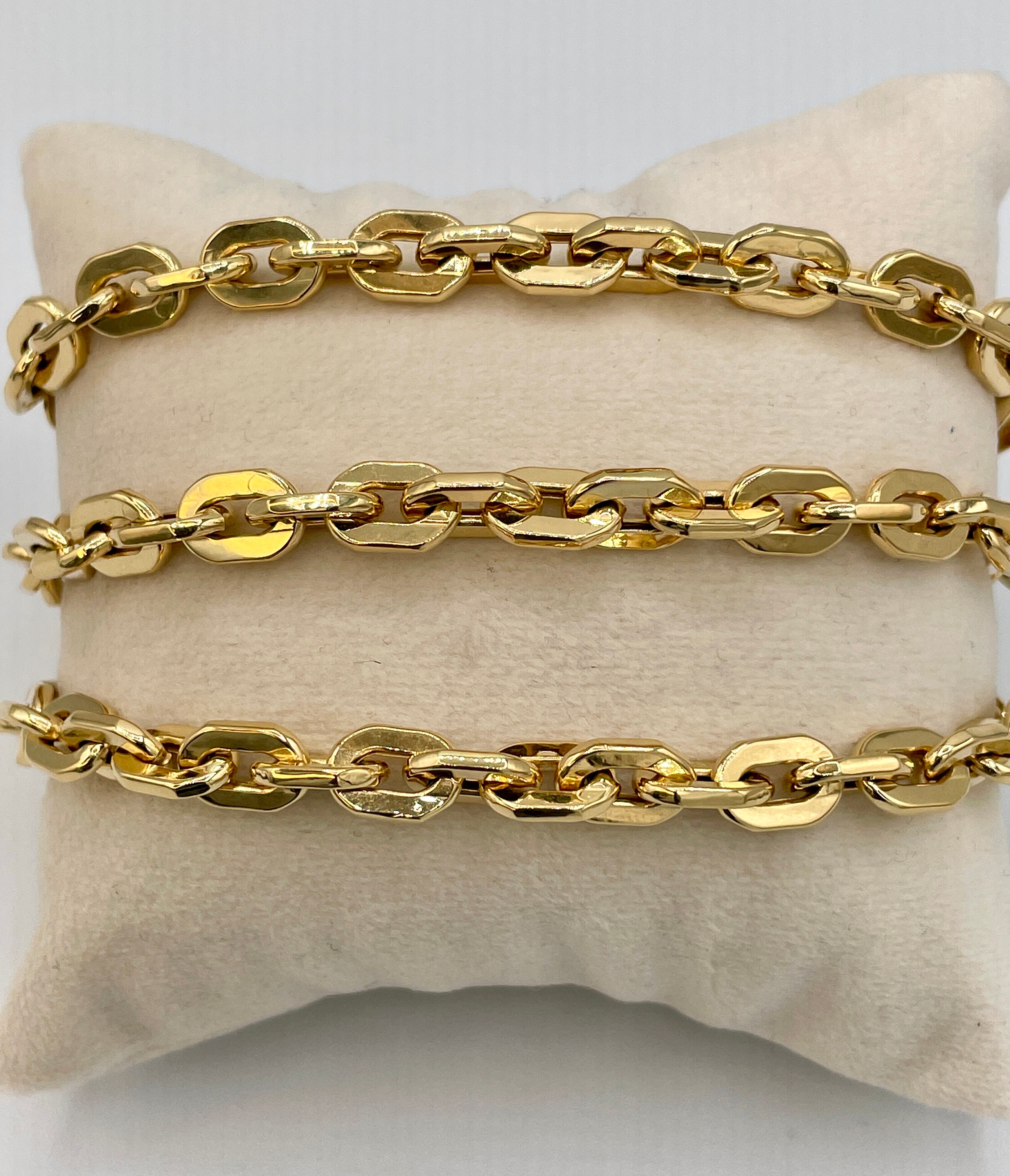 18K Gold Cable Chain Necklace - Unisex Parallel Design - Etsy
