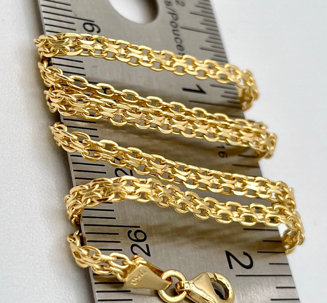 18k Gold Bismark Chain Necklace (2.8mm): Elegant Vintage Style - Etsy
