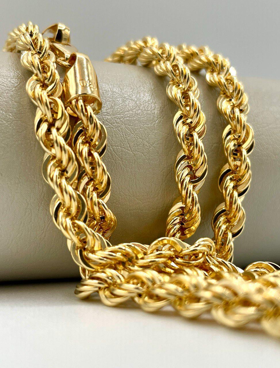 18K Solid Gold Rope Chain Necklace - 5.8mm Chunky Gold - Etsy