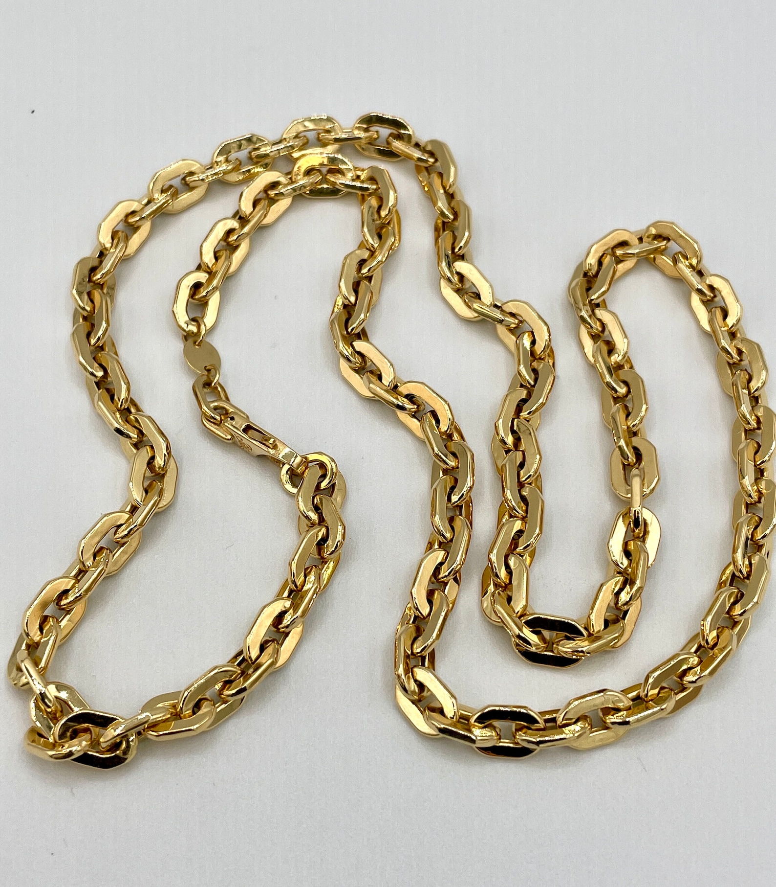 18K Gold Cable Chain Necklace - Unisex Parallel Design - Etsy