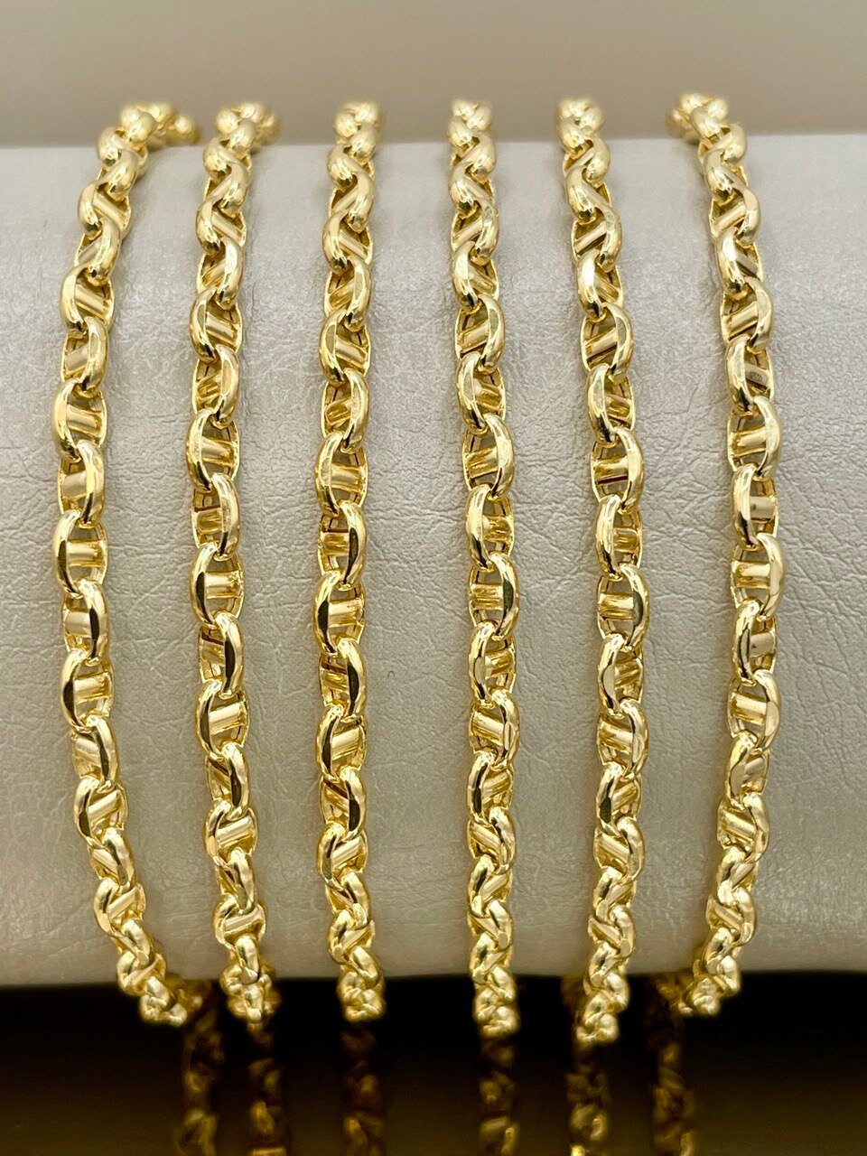 18karat Gold Anchor Link Chain Necklace,yellow Solid Gold,real Gold ...