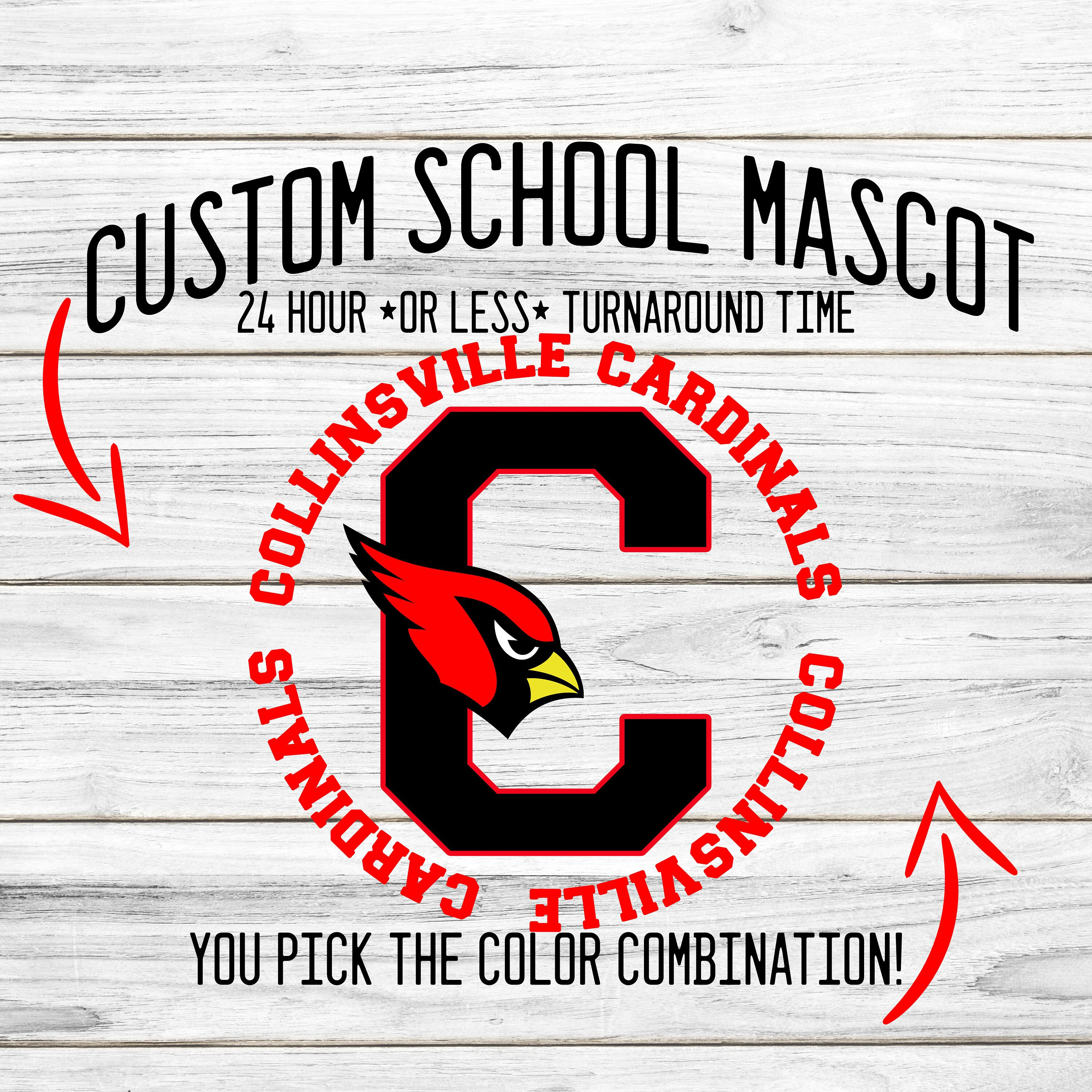 Custom Circle School Mascot PNG - Etsy