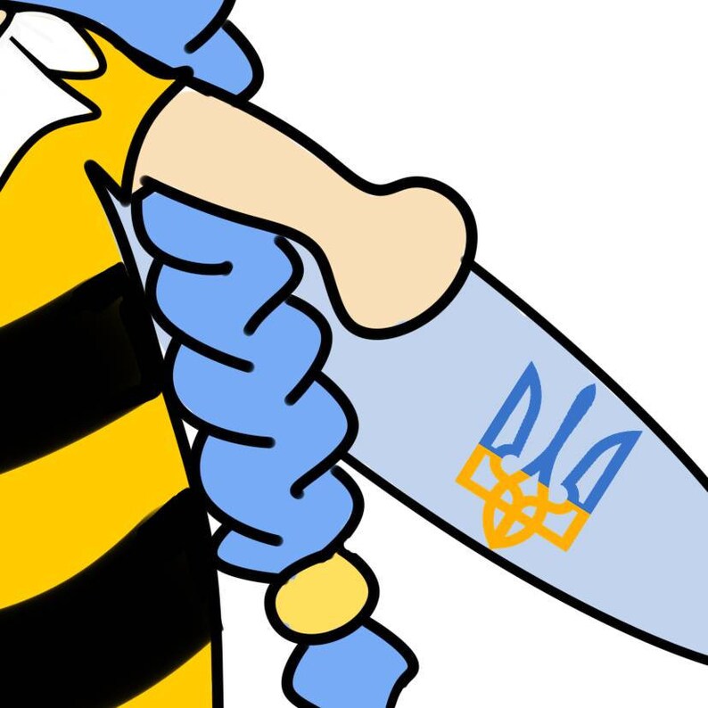 Bee Ukraine Digital Art, Downloadable File, PSD, PNG, JPG - Etsy