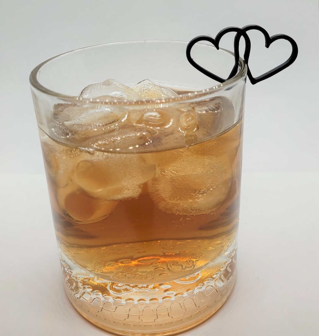 Cocktail Rim Décor (double Hearts) - Etsy