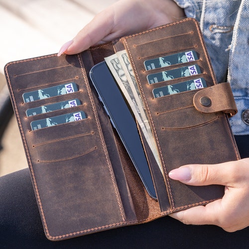Leather Checkbook Wallet - Etsy