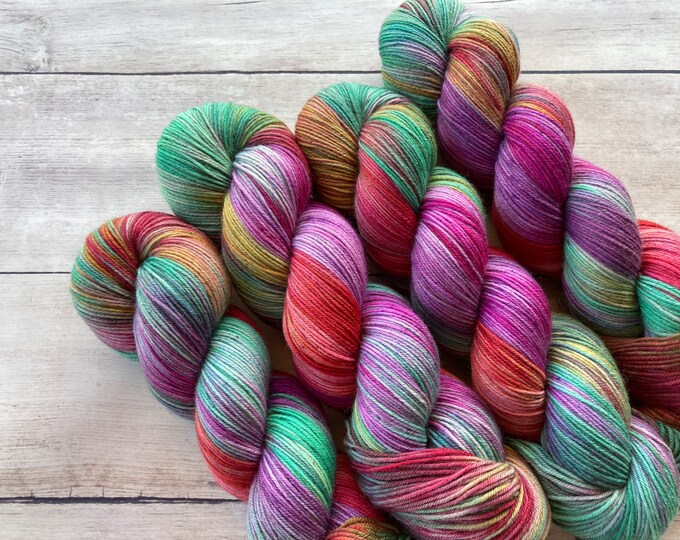 Tulip Fields - Sock Yarn - Spring Tulips Hand Dyed Yarn - Superwash ...