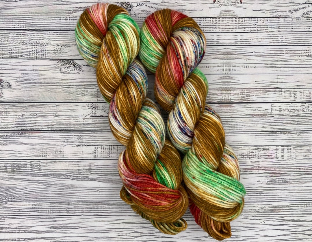 Gingerbread Lane DK Sock Yarn Hand Dyed Yarn Christmas Holiday Yarn ...