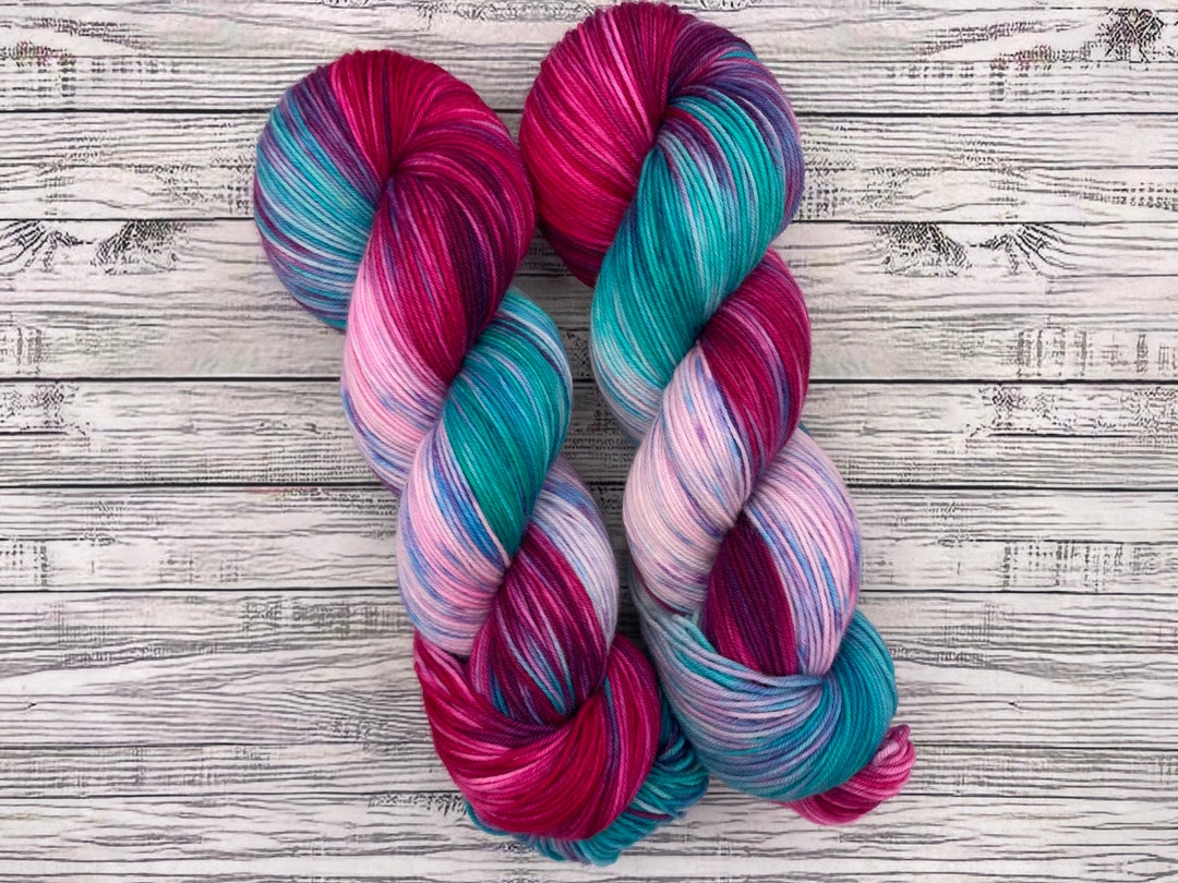 PREORDER Back to the 90s Hand Dyed Yarn Superwash Merino Nylon Aqua ...