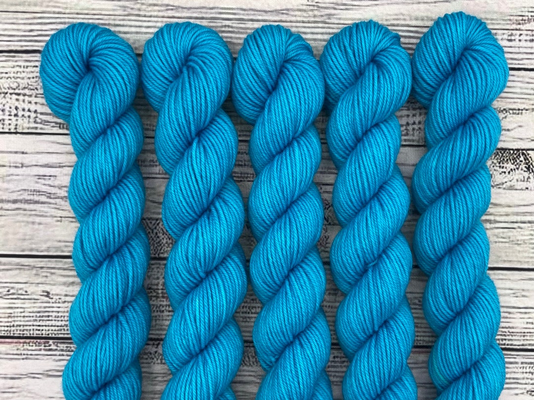 Blue Raspberry Mini Skein - Blue Yarn - Hand Dyed Sock Yarn - Superwash ...