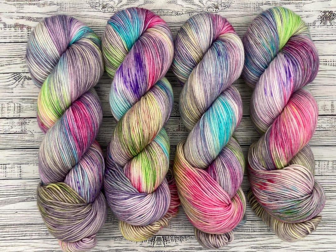 Pastel Rainbow Hand Dyed Yarn: Superwash Merino Nylon Sock Yarn - Etsy