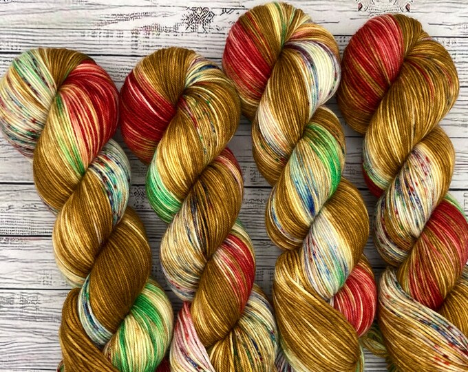 Gingerbread Lane - Hand Dyed Yarn - Christmas Holiday Yarn - Superwash ...