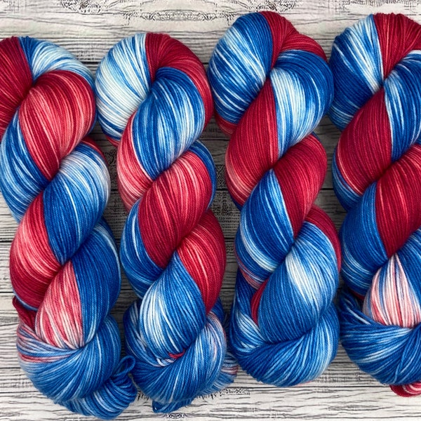 Red White and Blue Yarn - Etsy