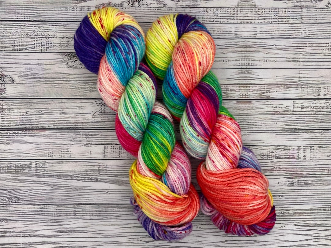Sugar Rush DK Yarn Candy Hand Dyed Yarn Superwash Merino Nylon Neon ...