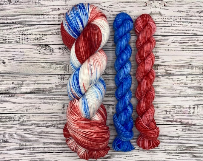 Freedom Sock Set - 4th of July Yarn - Red White and Blue American Flag ...
