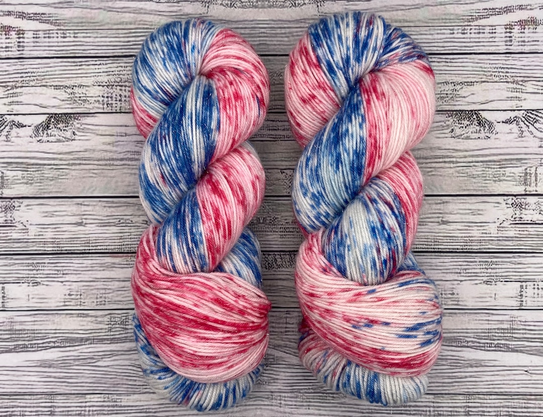 Stars and Stripes Sparkle Yarn - Red White and Blue Yarn - American ...