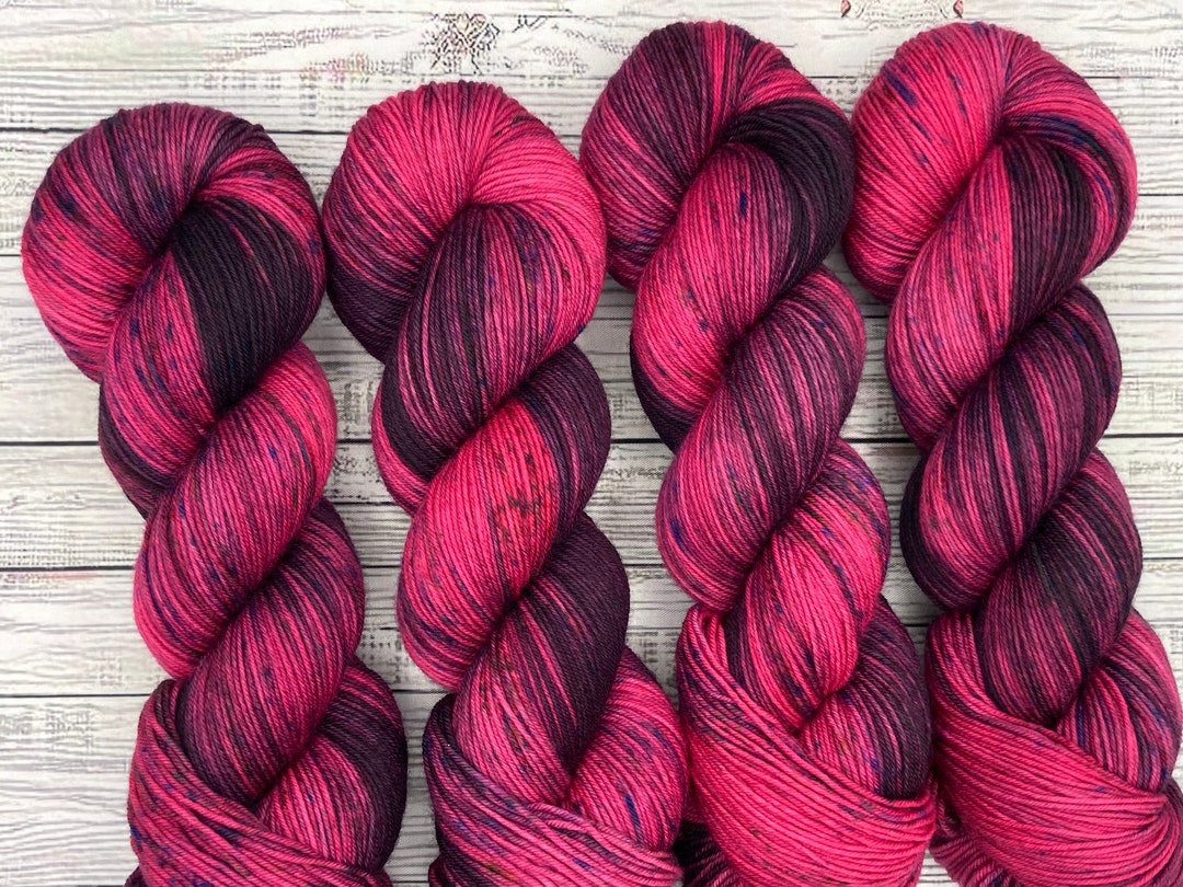 Black Raspberry Hand Dyed Sock Yarn Superwash Merino Wool Nylon ...