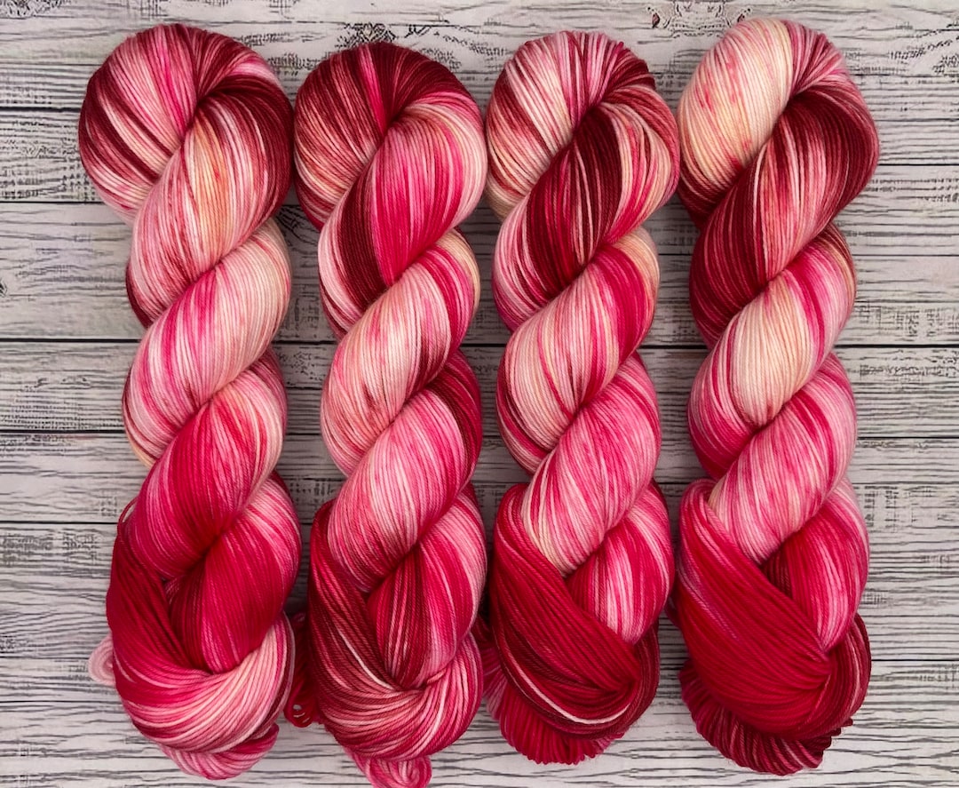 DYED TO ORDER Rose Petals Valentines Day Hand Dyed Yarn Superwash ...