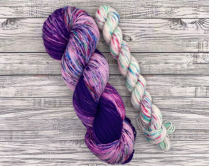 Slap Bracelet Sock Set 90s Sock Yarn Purple Hand Dyed Sock Yarn Superwash Merino Nylon Purple ...