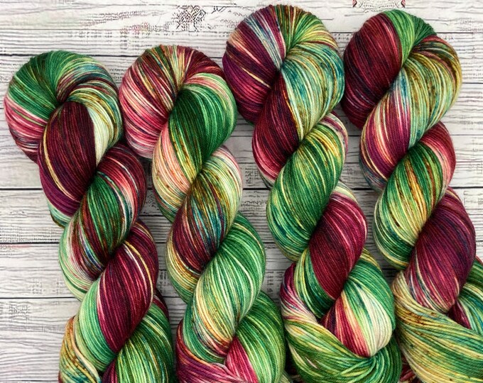 Mistletoe Magic Hand Dyed Sock Yarn Christmas Yarn Superwash Merino ...